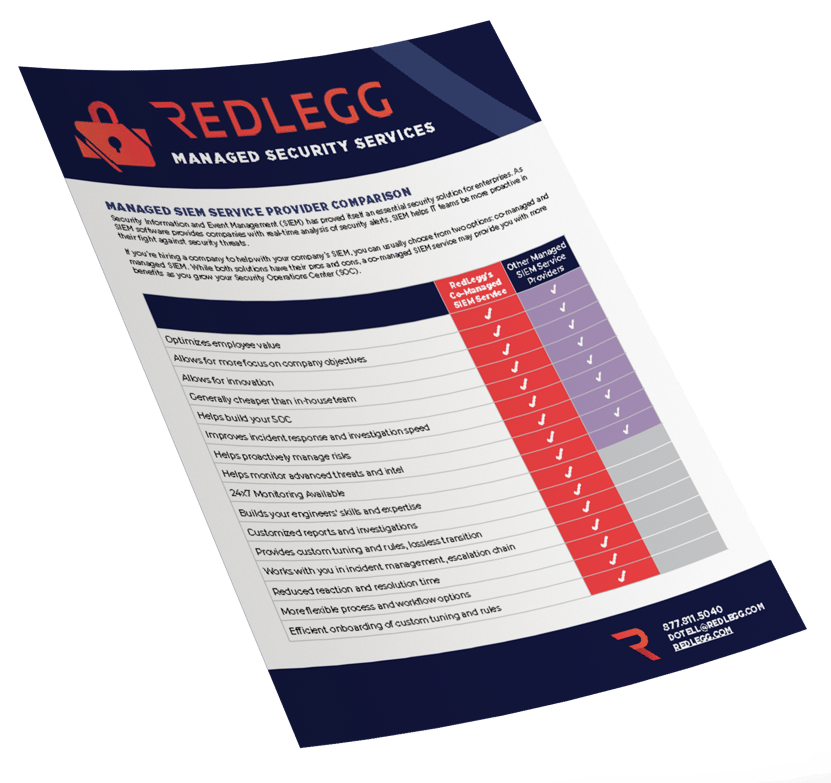 SIEM Service Comparison Chart | RedLegg